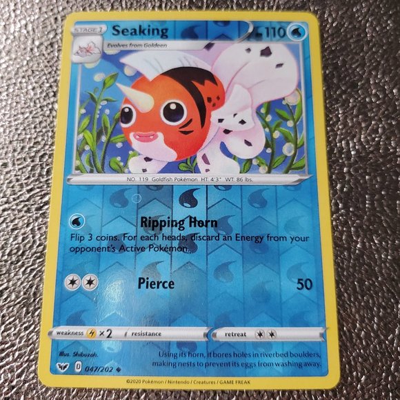 Pokemon | Games | Pokemon Tcg Seaking Reverse Holo 47 Pokemon Sword Shield | Poshmark